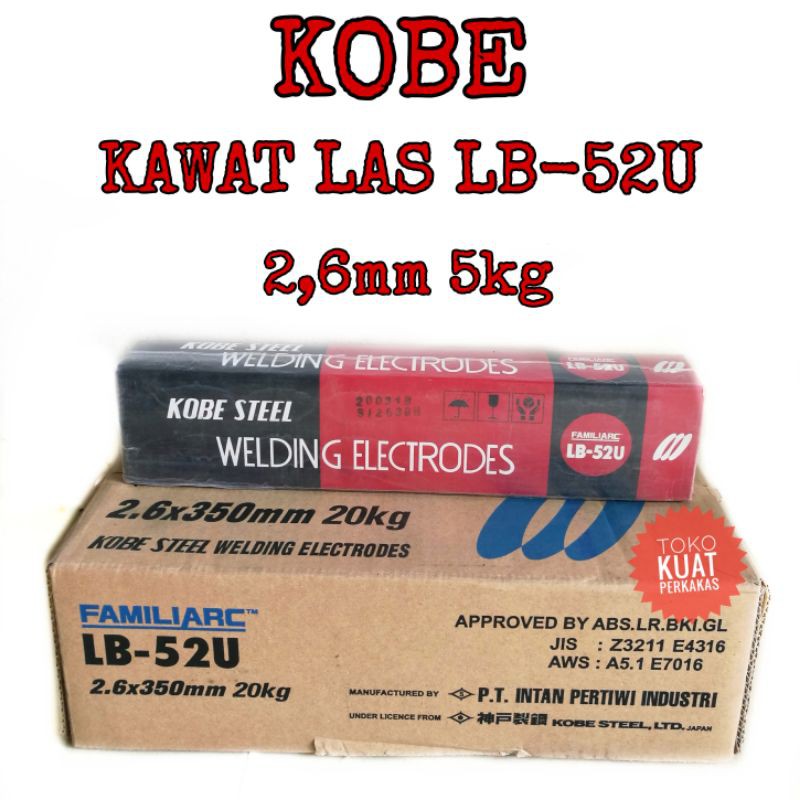 Jual Kawat Las Listrik KOBE LB-52U 2,6mm AWS E7016 las baja | Shopee Indonesia