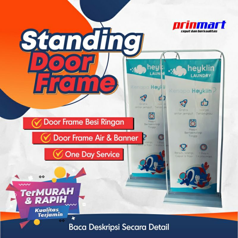 Jual Standing door frame banner custome 60x160cm | Shopee Indonesia