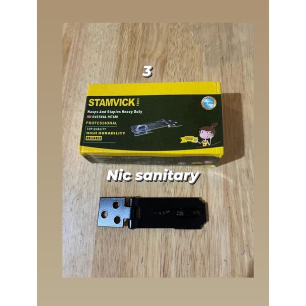 Jual Overval plat tebal baja hitam STAMVICK 3" overval cantol gembok ...