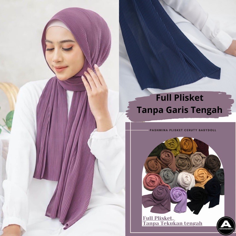 Jual Pashmina Plisket Ceruty Babydoll Full Plisket | Shopee Indonesia