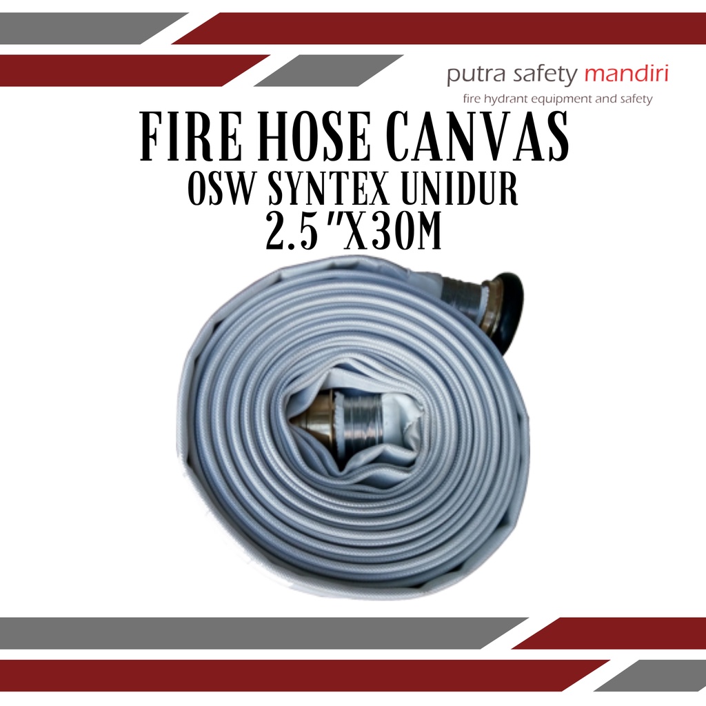 Jual FIRE HOSE HYDRANT OSW SYNTEX UNIDUR 1.5" - 2.5" SELANG PUTIH CANVAS PEMADAM KEBAKARAN 20 ...