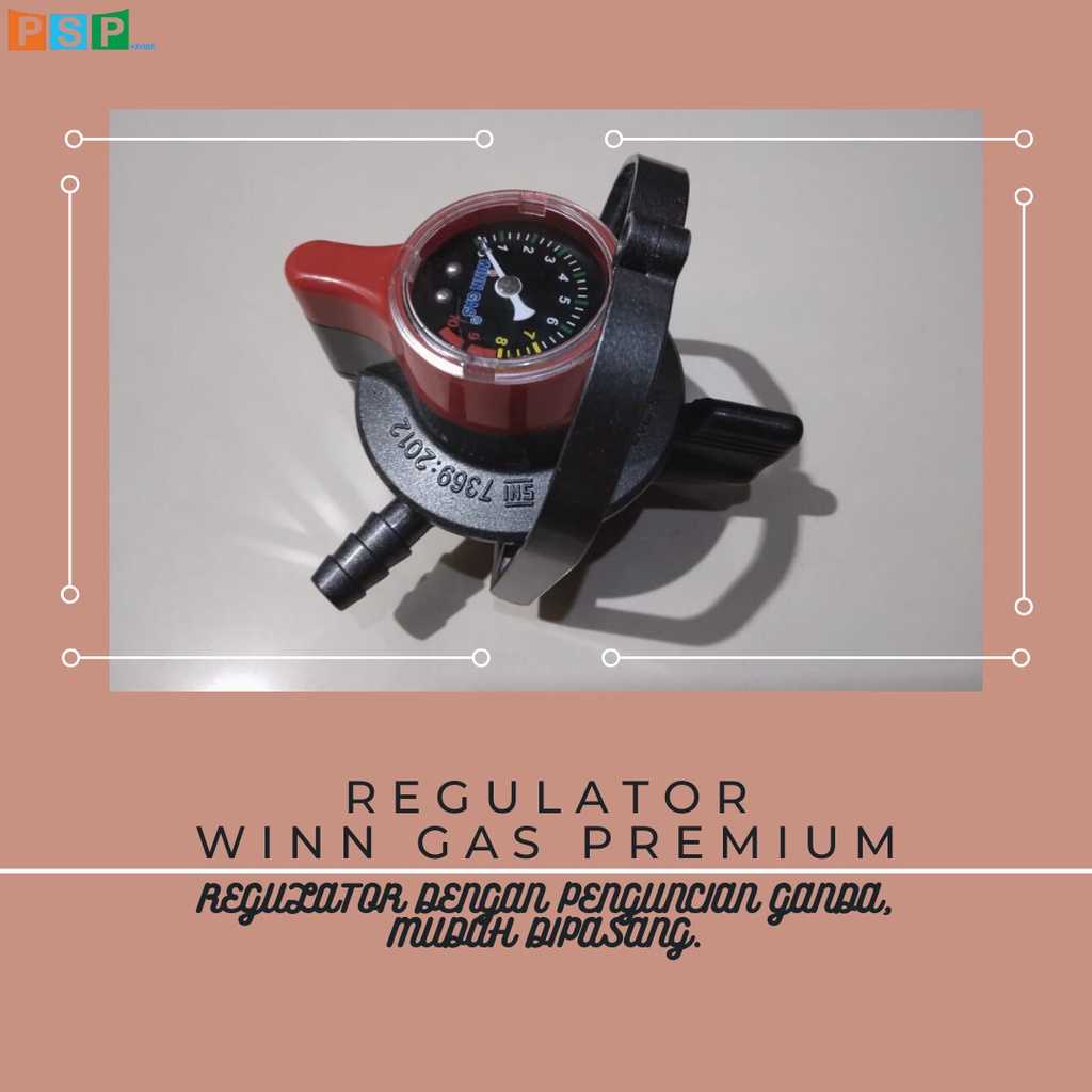Jual Regulator winn Gas Premium Double Lock ( satu set sama selang 3 ...