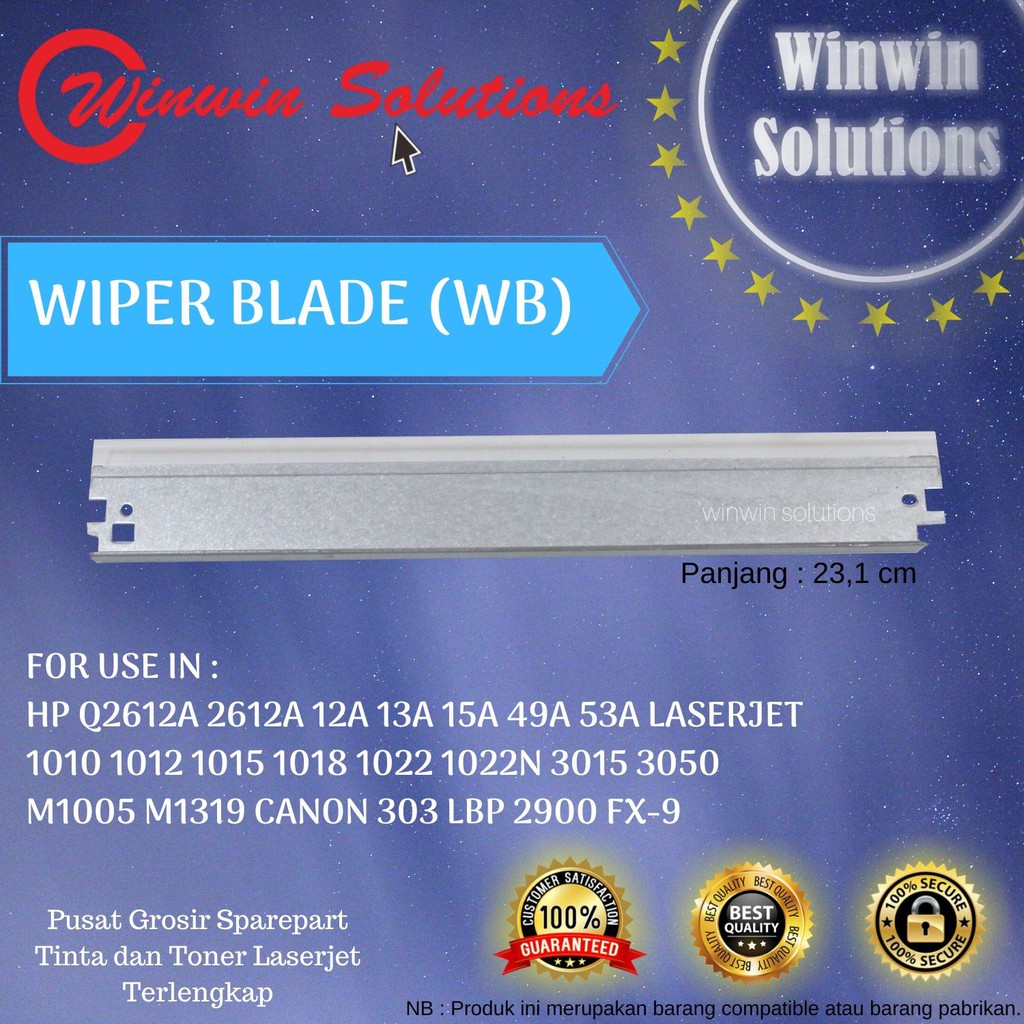 Jual Wiper Blade WB 12A 13A 15A 05A 49A 80A 53A Laserjet Pro400 Pro 400 M401 CE505A Q2612A ...