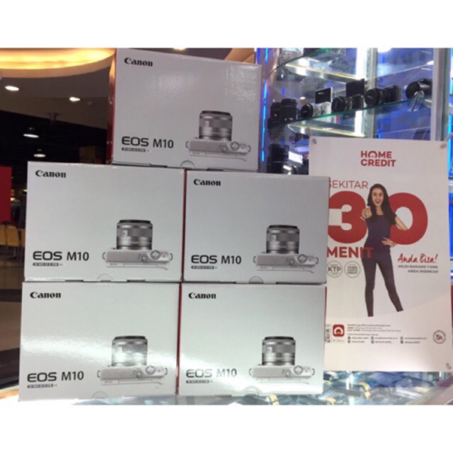 Jual CANON EOS M10 KIT 15-45MM IS STM PROMO EX DISPLAY WIFI 18MP FULLHD MULUS BAGUS LENGKAP SIAP ...