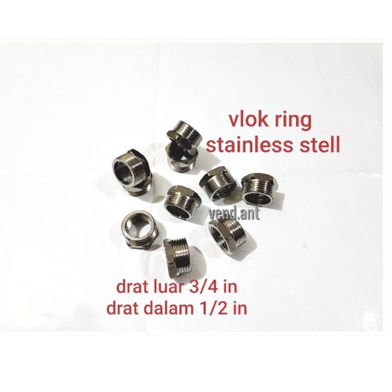 Jual vlok ring / vok ring drat luar 3/4 × drat dalam 1/2 inchi ...