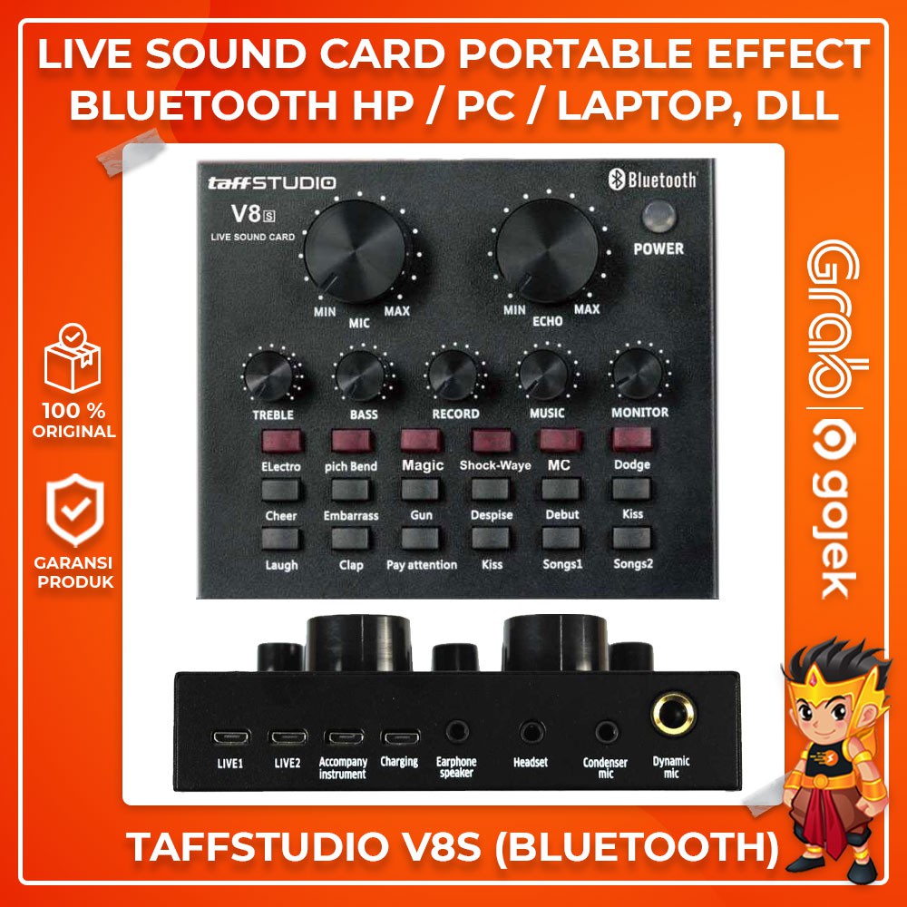 Jual Taffware / Taffstudio V8s Bluetooth Audio USB External Soundcard ...