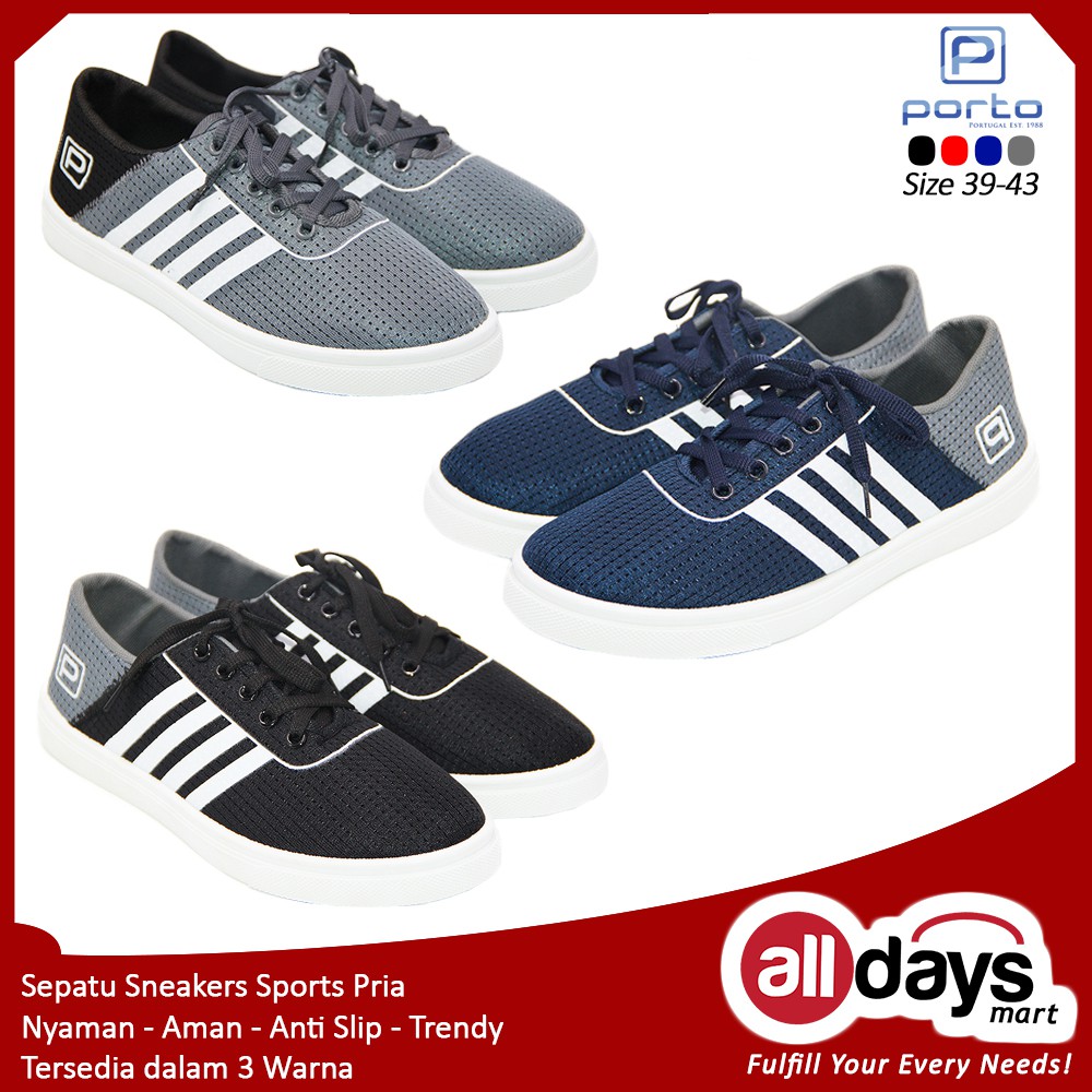 Jual Porto Sepatu Sneakers Pria AB012M Size 39-43 | Shopee Indonesia