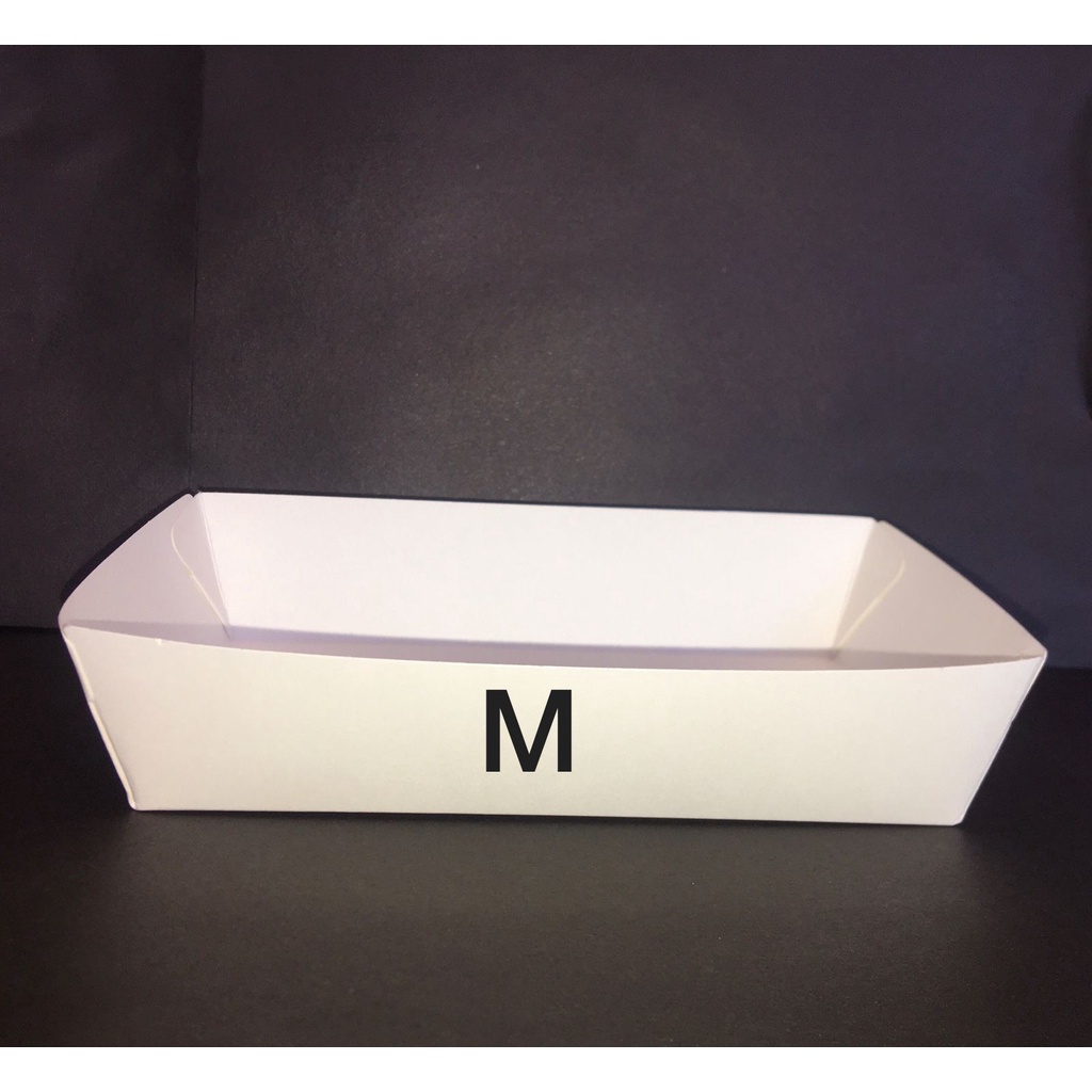 Jual Paper Tray Putih Polos/ Kertas Tempat Snack size M dan L | Shopee ...