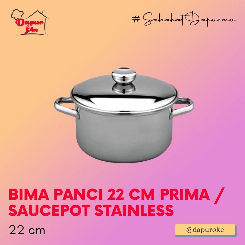Jual Bima Panci 22 cm Prima / Saucepot Stainless | Shopee Indonesia