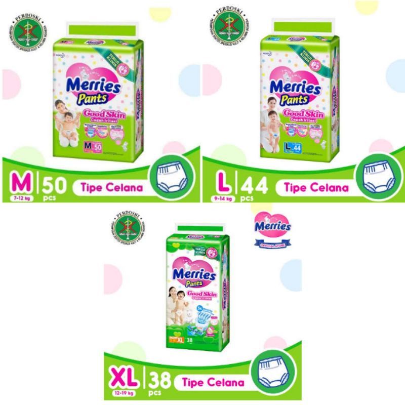 Jual Ropastorejogja Merries good skin diapers jumbo M50 L44 XL38/ popok ...