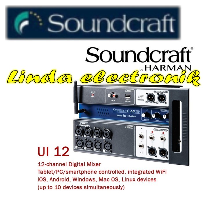 Jual SOUNDCRAFT UI12 DIGITAL MIXER 12 CHANNEL WIRELESS CONTROL UI 12 ...