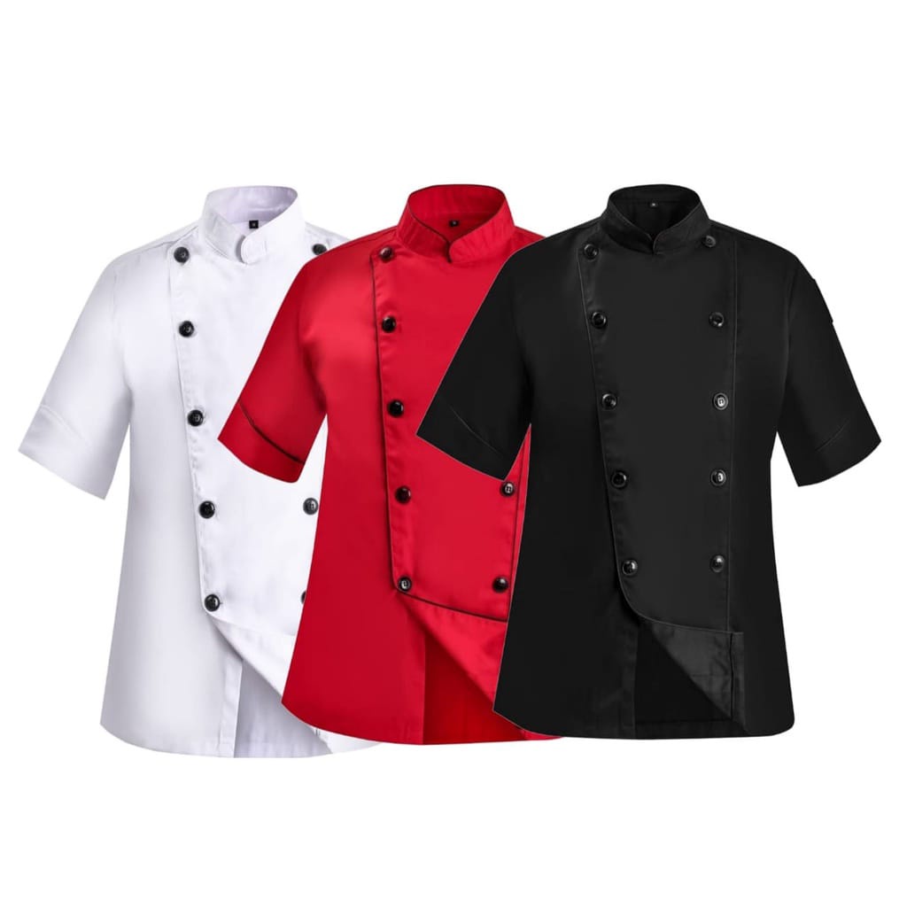 Jual Baju Koki Chef Jacket Lengan Pendek Unisex Model Chang"i | Shopee ...