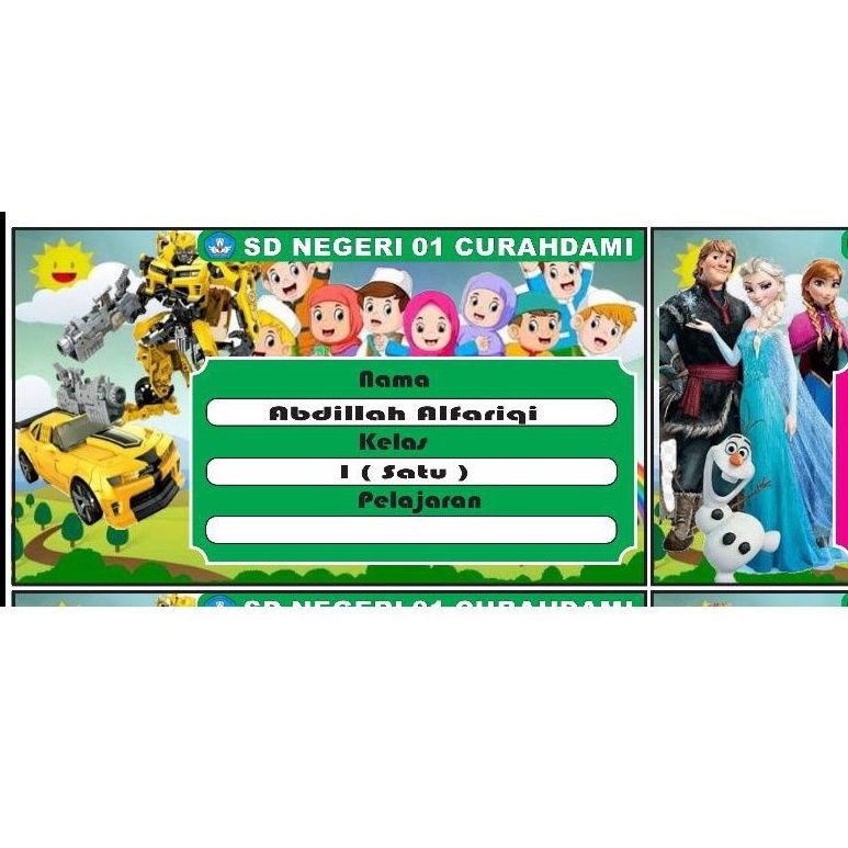 Jual Label buku bergambar 24 lembar uk 5x9cm | Shopee Indonesia