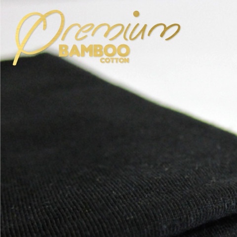 Jual Kain BAMBOO COT 30 JERSEY HITAM 42" + RIB | Shopee Indonesia