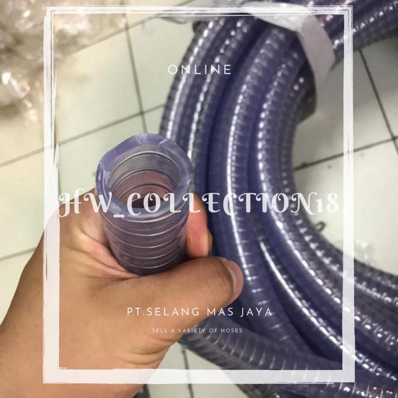 Jual selang spring 3/4" alfagomma - selang bening kawat / selang spiral ...