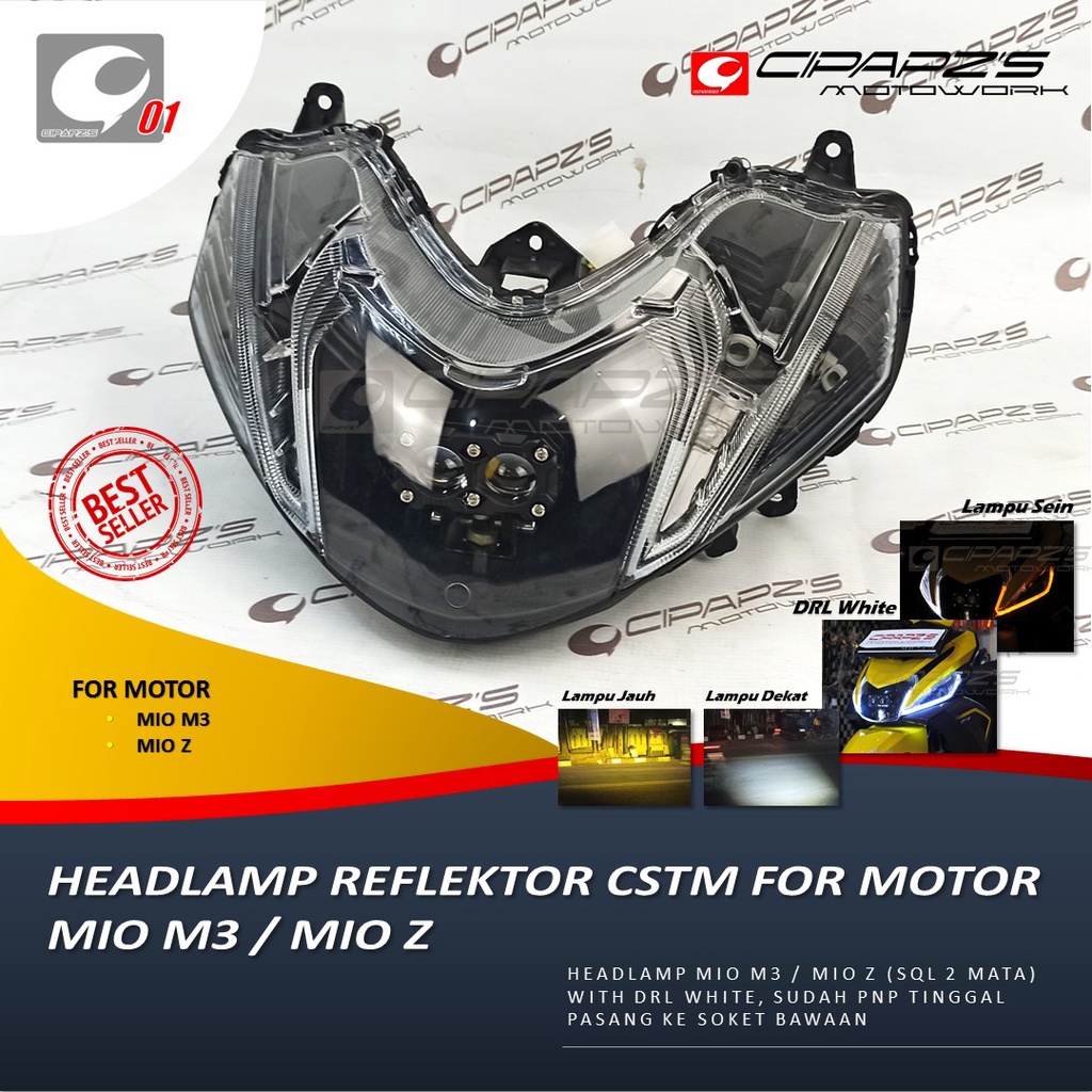 Jual LAMPU HEADLAMP MIO M3 DAN MIO Z RGB MODEL CSTM PLUS LEVELING ...