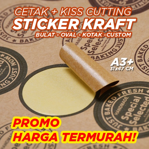 Jual STICKER LABEL KEMASAN UMKM makanan & minuman KRAFT A3+ cetak ...