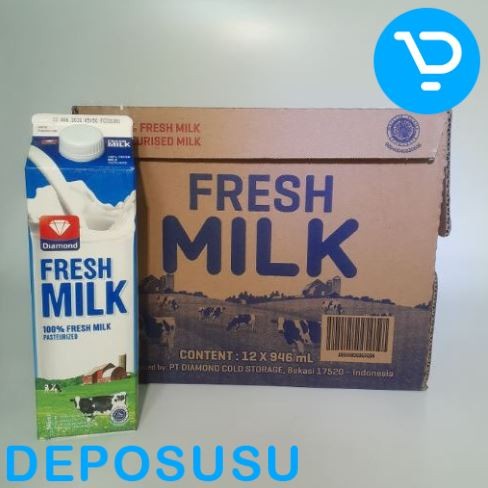 Jual Susu Segar Freshmilk DIAMOND 1KARTON / 12 PCS Fresh Milk | Shopee ...