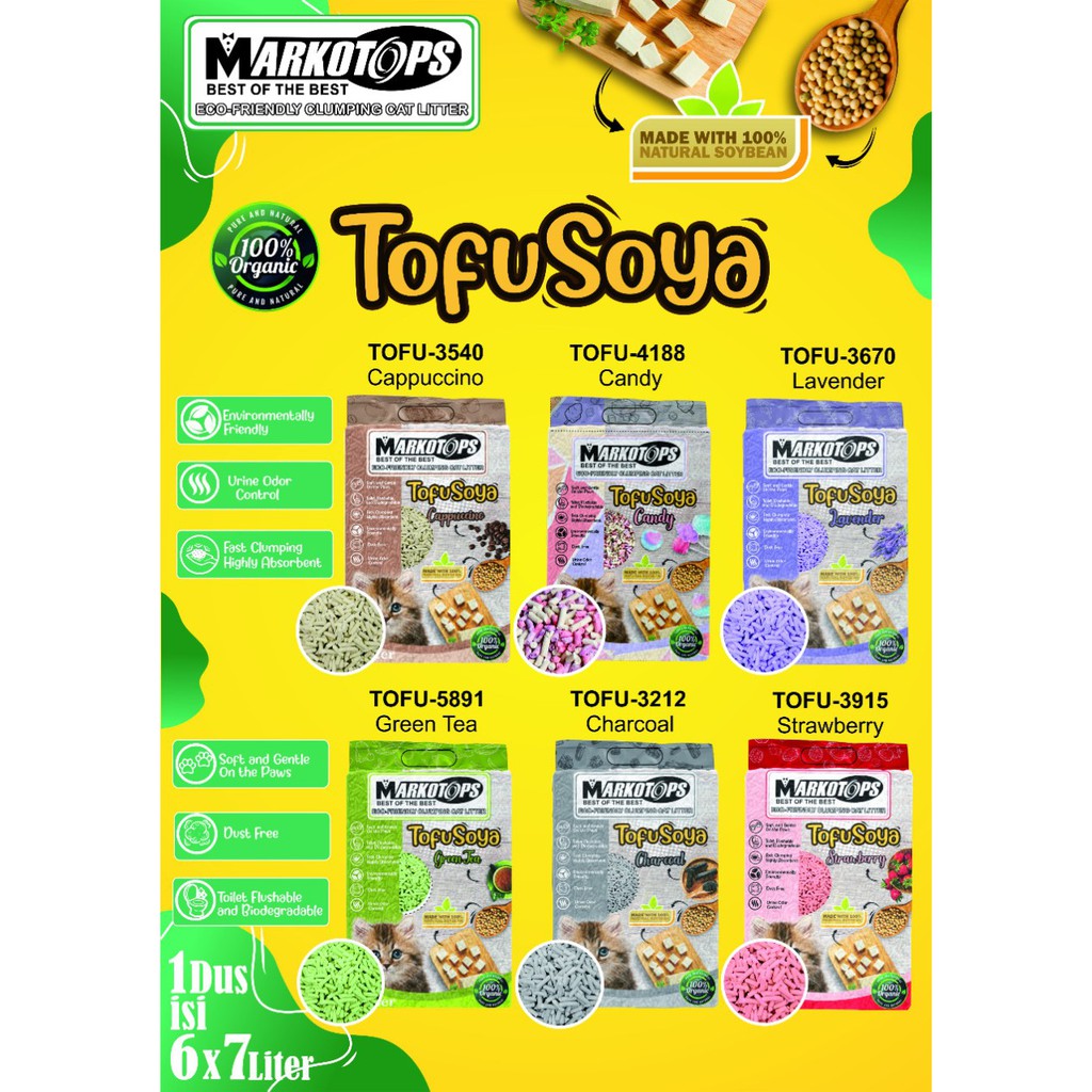 Jual PASIR MARKOTOP TOFU 7 LT / PASIR TOFU KUCING 7 LT (NON GOJEK/GRAB ...