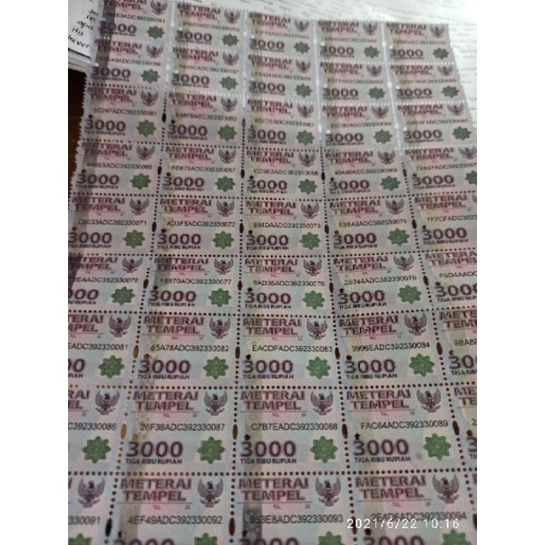 Jual Materai 3000 | Materai 6000 | Materai 10000 Asli dari Kantor Pos ...