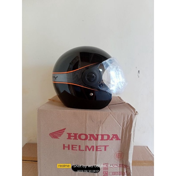 Jual helm honda scoopy hitam | Shopee Indonesia