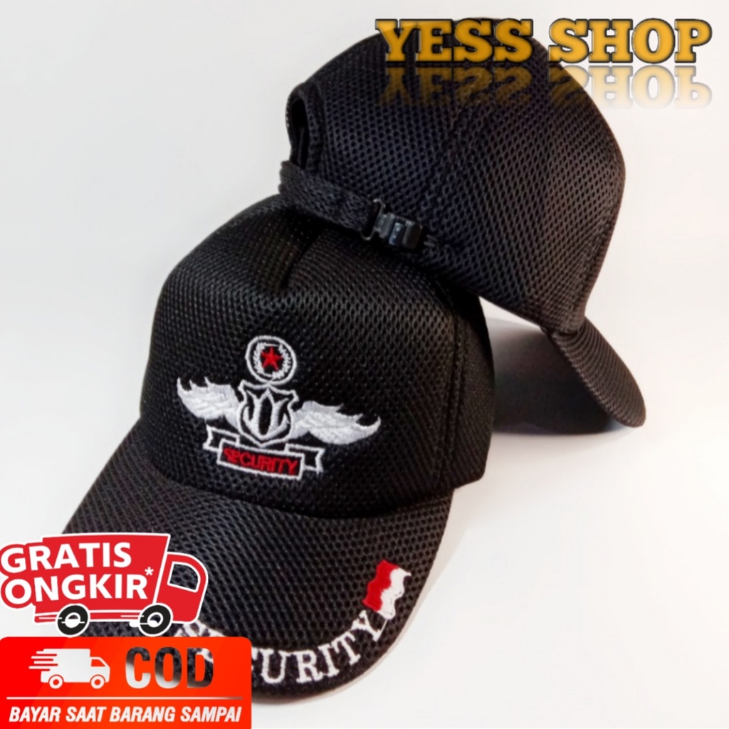 Jual TOPI JARING BORDIR SECURITY WINGS LOGO PUTIH | Shopee Indonesia