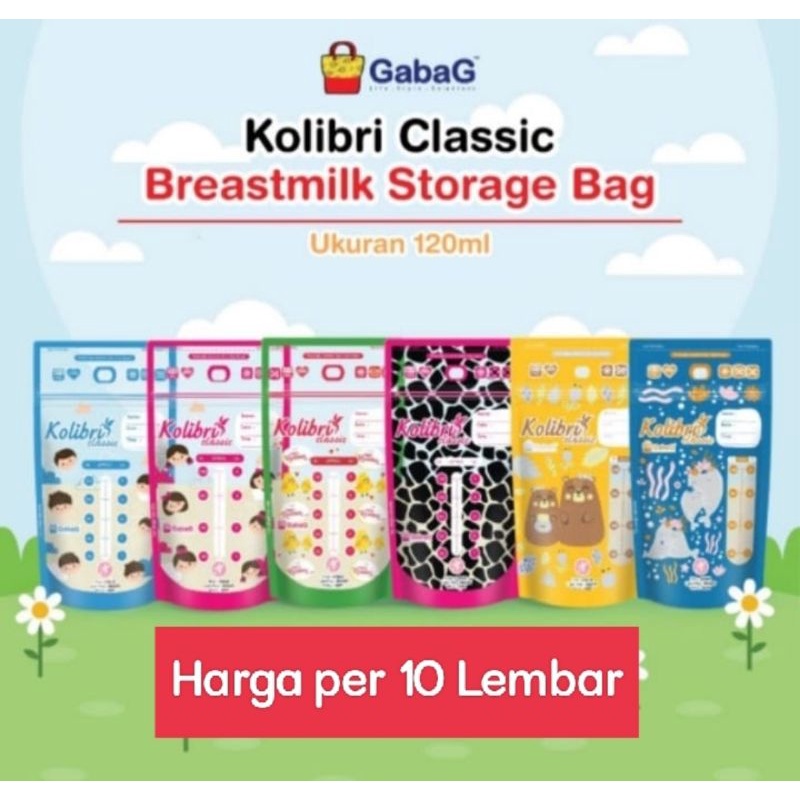 Jual Gabag Breastmilk Storage Bag Blue Pink Kantong Asi 100 ml / 120ml ...