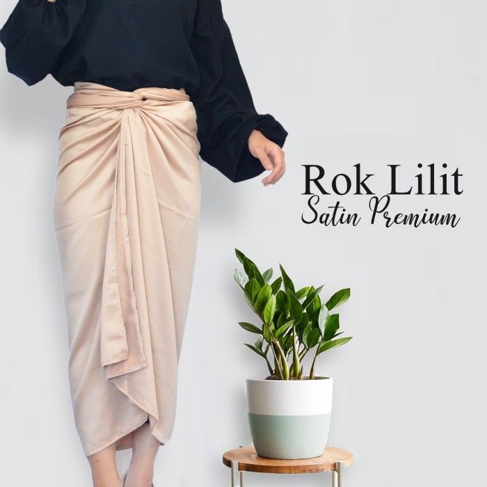 Jual Rok Lilit Satin Polos / Rok Kondangan / Rok Wisuda | Shopee Indonesia