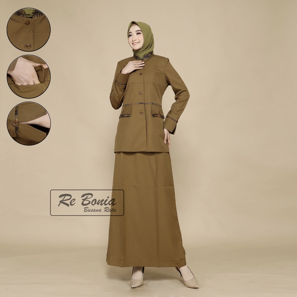 Jual New Model Rebonia Setelan Batik Setelan Rebonia Seragam Pemda Wanita Seragam Pdh Pemda ...