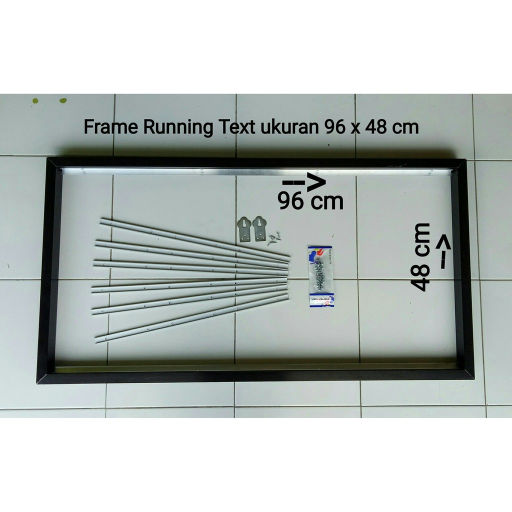 Jual Frame Running Text 9 panel ukuran 96 x 48 cm - Hitam | Shopee ...