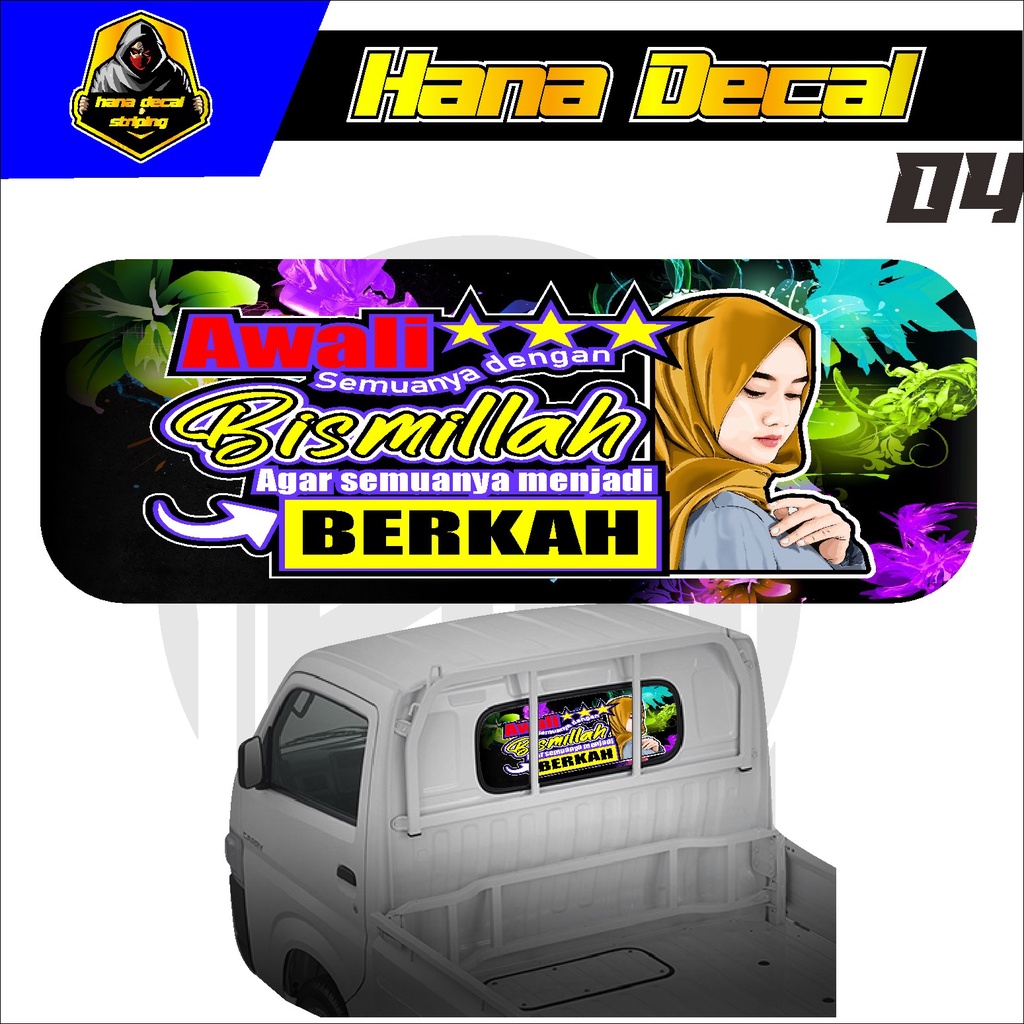 Jual STIKER ONE WAY KACA BELAKANG CARRY NEW STIKER PICK UP KODE HANA 02 ...