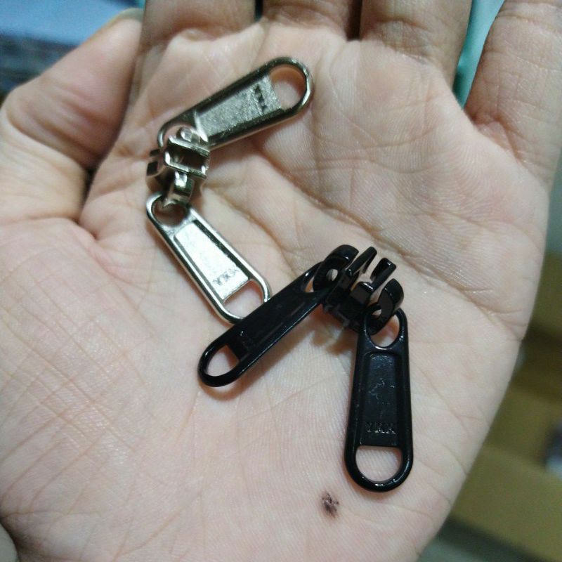 Jual Kepala Resleting YKK Bolak Balik Double Koil Nomor 5 No.5 5 RC DWL Panjang Hitam Nikel ...