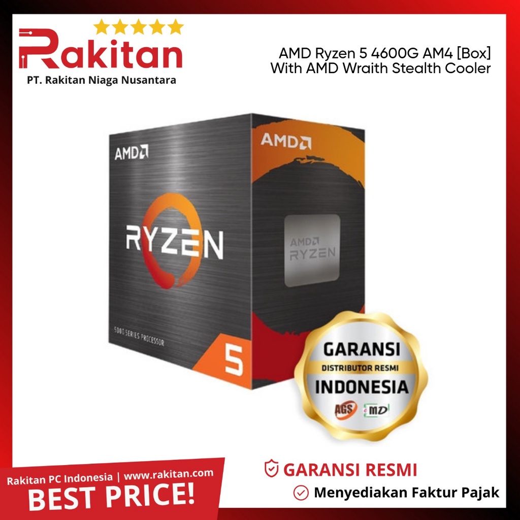 Jual Processor AMD AM4 Ryzen 5 4600G BOX - With AMD Wraith Stealth Cooler | Shopee Indonesia