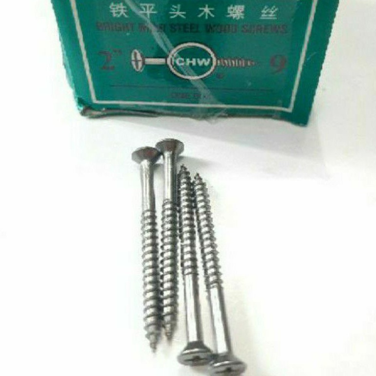 Jual Sekrup Kayu CHW 2" Inch X 9 mm Skrup Wood Screw (5cm) | Shopee ...