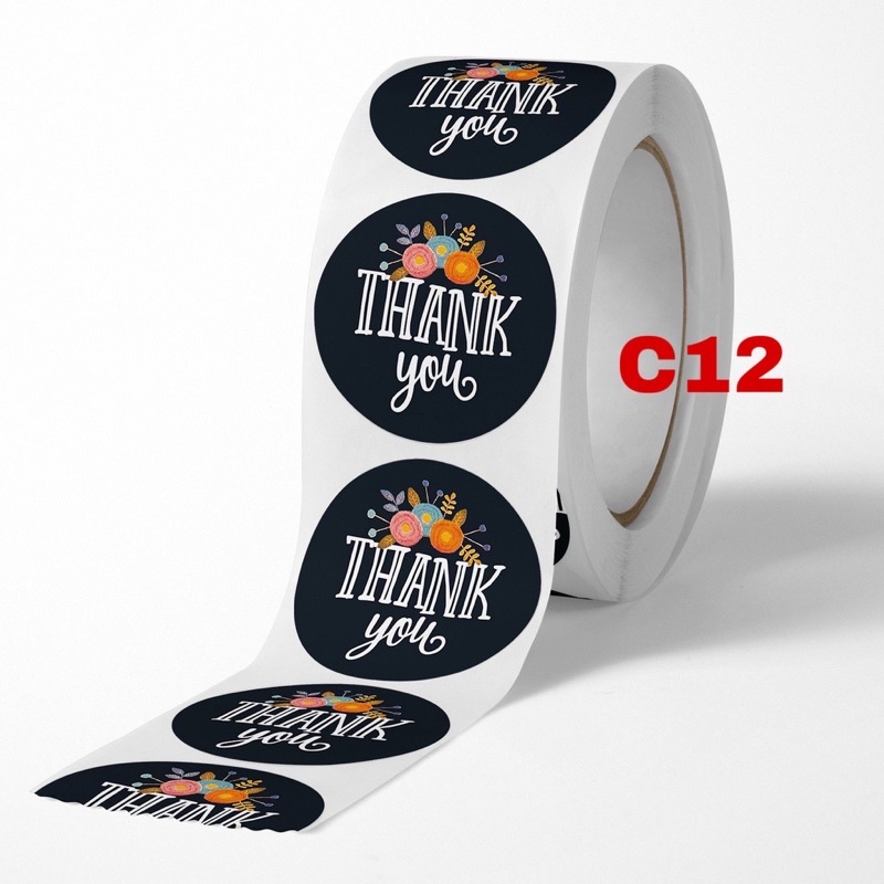 Jual STIKER SEGEL THANK YOU KOTAK KUE ROTI / STIKER THANK YOU COLORFULL ...