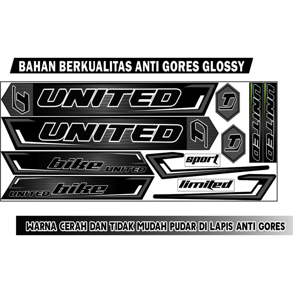 Jual STIKER BIKE SEPEDA DECAL STRIPING VARIASI UNIVERSAL BIKE UNITED ...