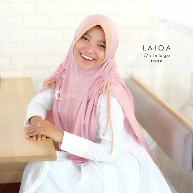 Jual Khimar/jilbab Laiqa vintage rose original emmaqueen | Shopee Indonesia