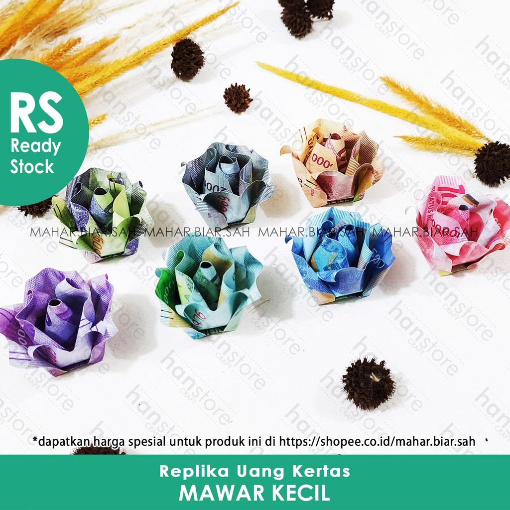 Jual RS Origami Bunga Mawar Kecil dari Replika Uang Kertas / Dekorasi ...