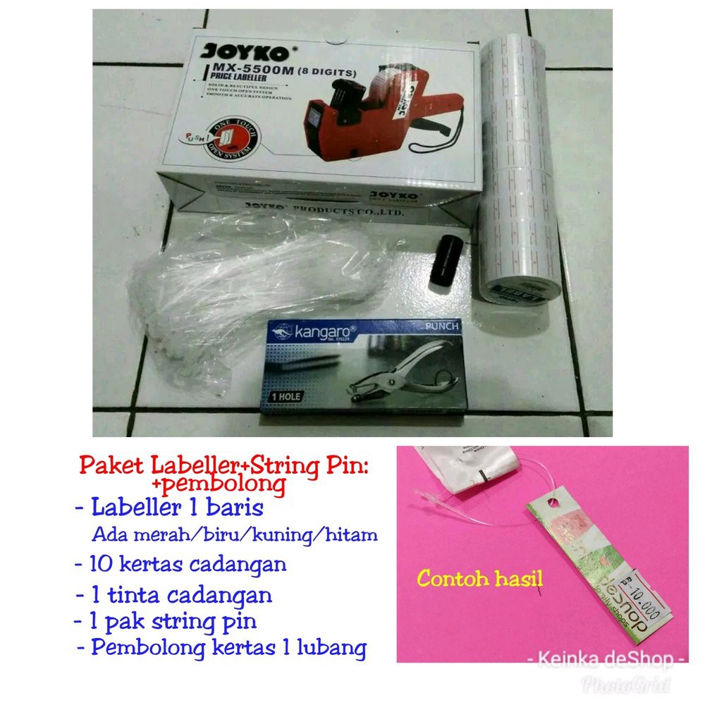 Jual PAKET alat cetak label harga price labeller kertas tinta pembolong ...