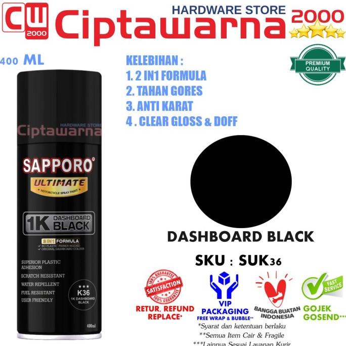 Jual Cat Saporo Sapporo Ultimate K36 1K DASHBOARD BLACK / Sapporo Spray | Shopee Indonesia