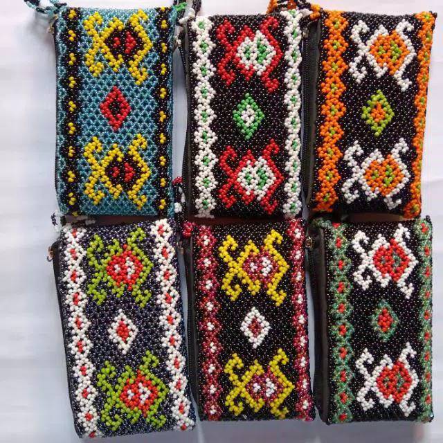 Jual Dompet manik kecil motif dayak khas kalimantan | Shopee Indonesia