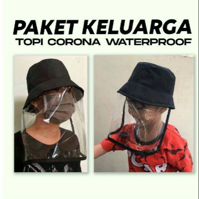 Jual Paket keluarga topi face shield waterproof (2set) | Shopee Indonesia