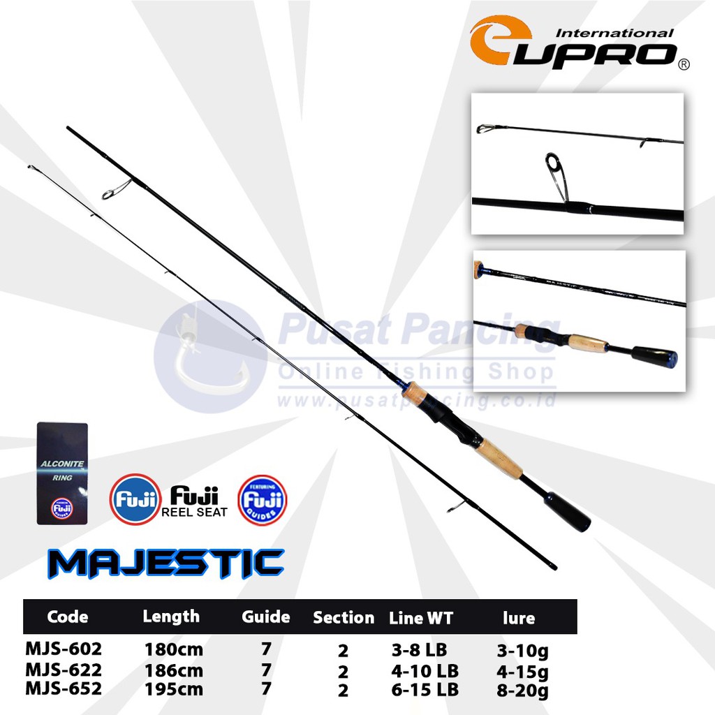 Jual PUSATPANCING5 - Joran Pancing Spinning Eupro Majestic 180cm - 195cm Carbon Super Slim Full ...