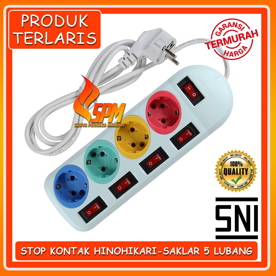 Jual STOP KONTAK 4 / 5 / 6 LUBANG SAKLAR HINOHIKARI 1,8M HH-285C / 286C ...