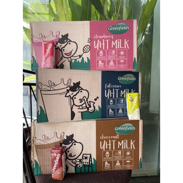 Jual Greenfields Susu UHT Mini 105 ml Full Cream / Strawberry ...