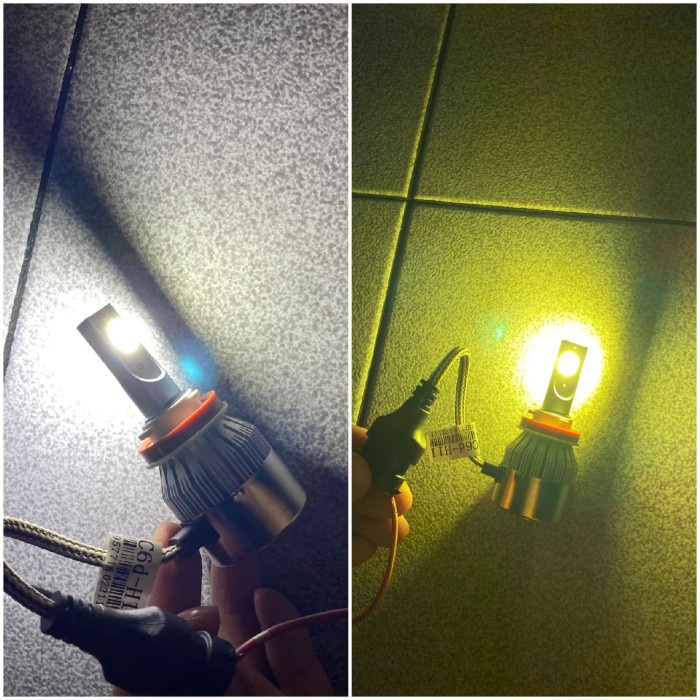 Jual PAKET Lampu Headlamp HID H11 LED Dual Color 2 warna Headlight Head ...