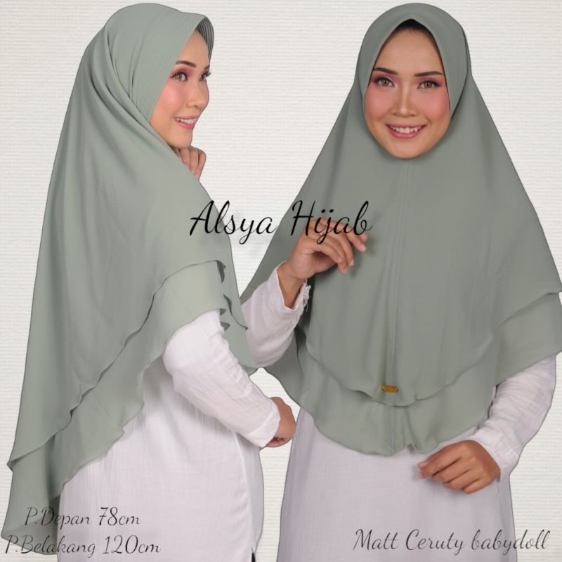 Jual HIJAB KHIMAR 2 LAYER CERUTY BABYDOLL/JILBAB CERUTY 2 LAYER ...