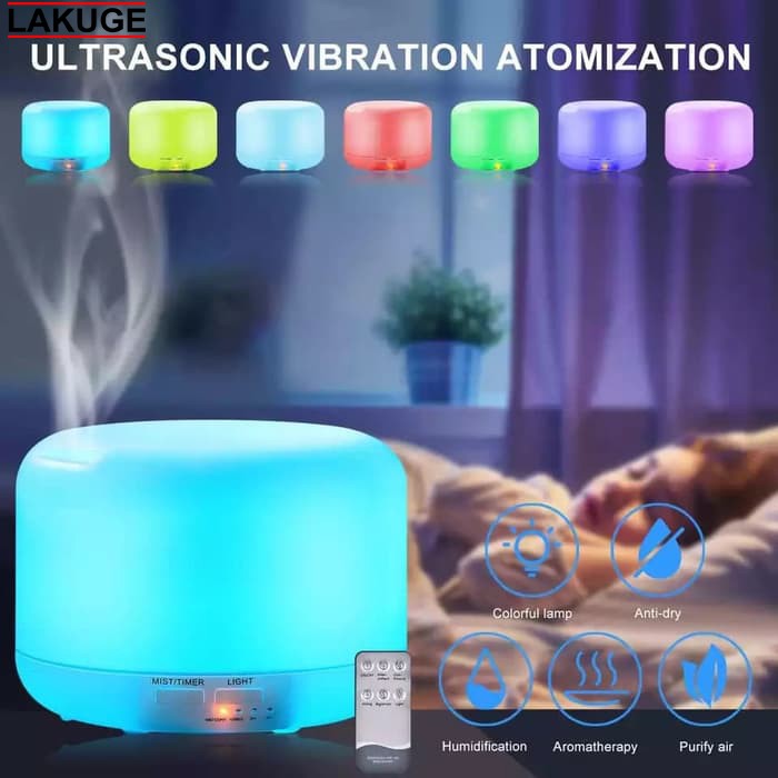 Jual Air Humidifier Diffuser Elektrik 7 LED Color 300ml Aromaterapi ...
