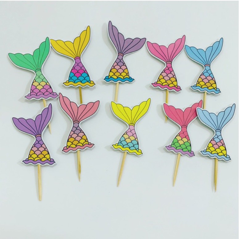 Jual Buntut Mermaid / Mermaid Tail Topper Cupcake / Topper Kue Cupcake ...