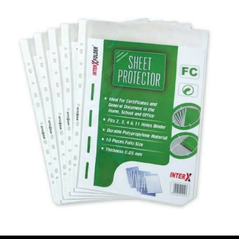 Jual PP Pocket inter X folder F4 / Sheet Protector InterX Folder F4 isi ...